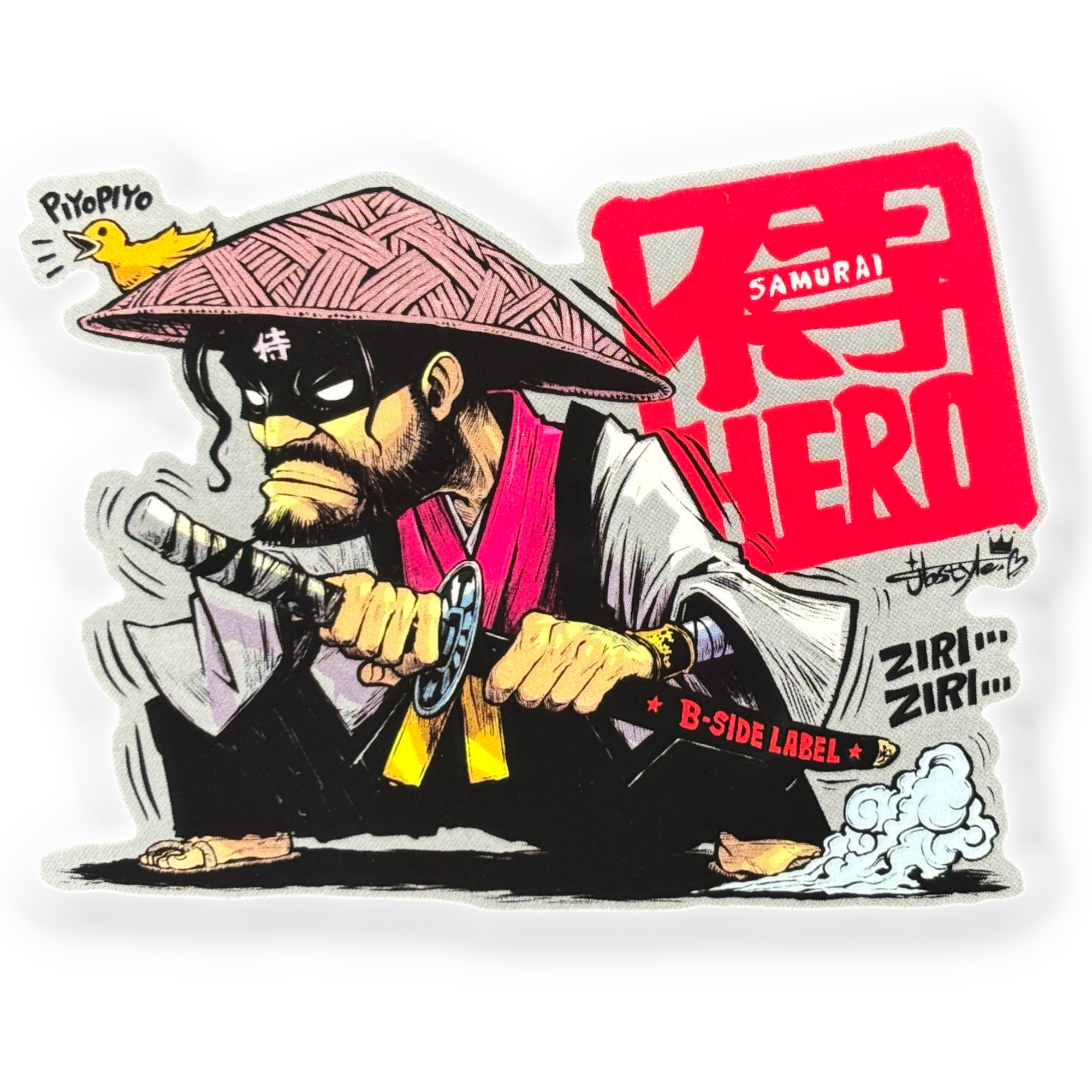 Samurai Hero & Duck B-Side Label Sticker – Japan Goods Direct